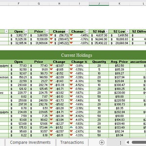 Investment Portfolio/analysis Excel Spreadsheet (stocks, Etfs, Mutual ...