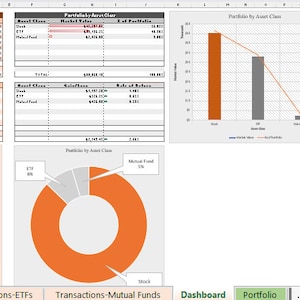 Investment Portfolio/analysis Excel Spreadsheet (stocks, Etfs, Mutual ...