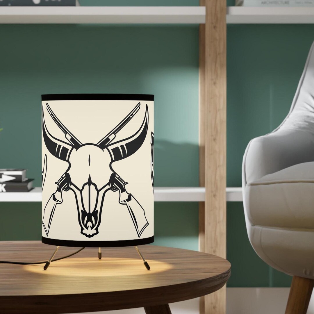 Cow Skull Lamp, Western Themed Lamp, Western Lamp Shade, Cabin Decor ...
