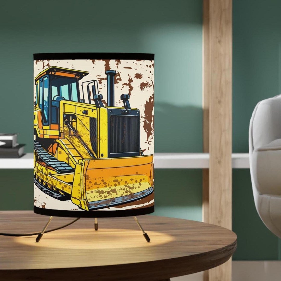 Yellow Bulldozer Lamp, Dozer Lamp, Bulldozer Lamp Shade, Construction ...