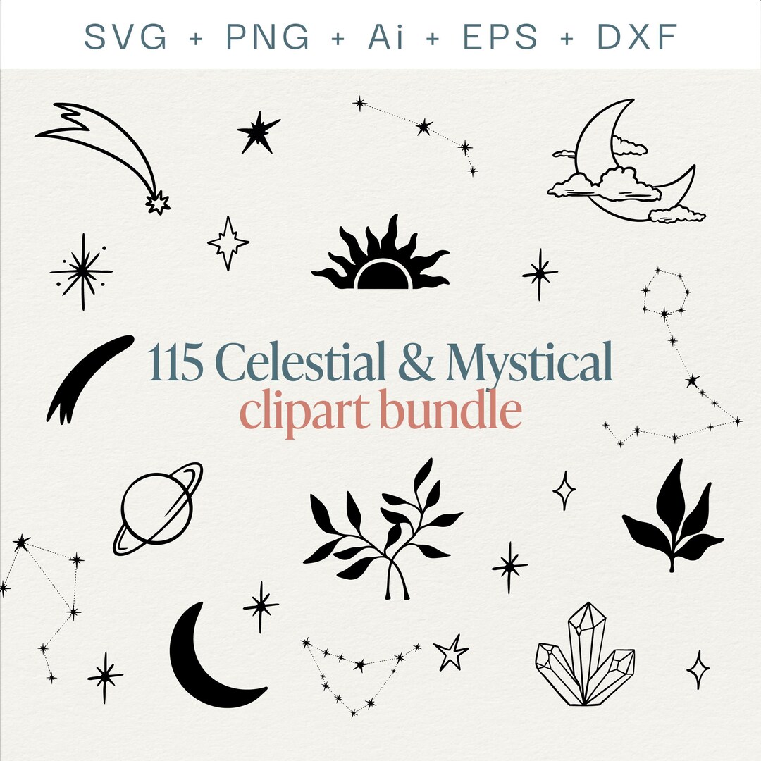 115 Celestial Elements - Stars, Sun, Moon, Zodiac Constellations ...