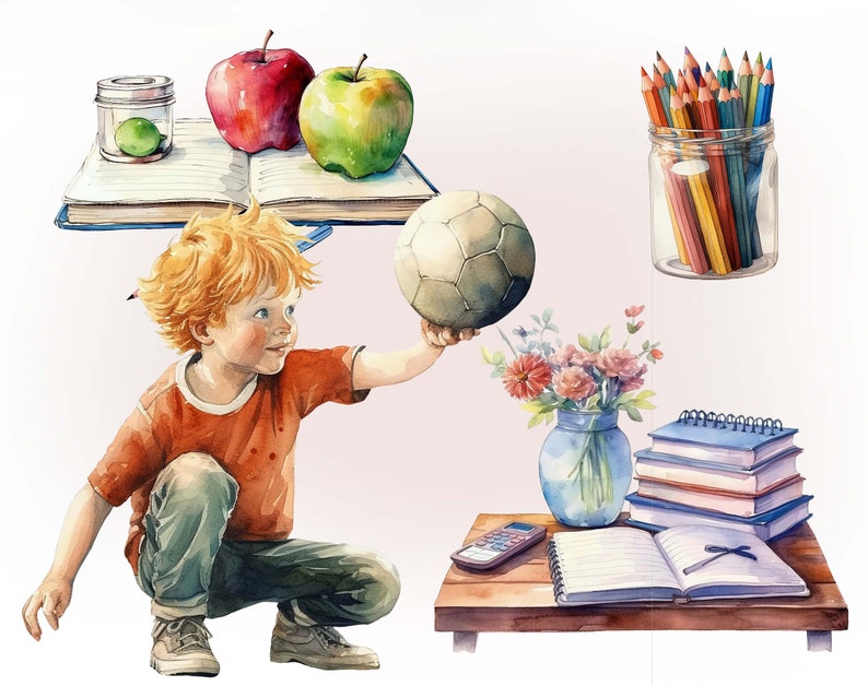 Back to School Clipart Retro Education PNG 1st Day of School - Etsy