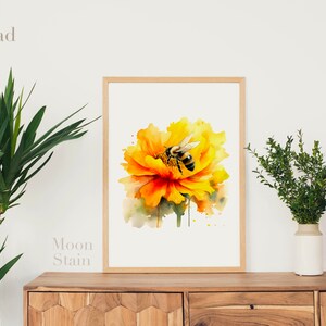 Watercolor Honey Bee Clipart PNG Summer Clipart Bumble Bee PNG Honey ...