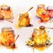 Watercolor Honey Bee Clipart PNG Summer Clipart Bumble Bee PNG Honey ...