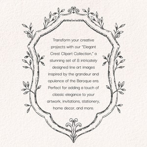 Ornate Floral Crest SVG Clipart: Wedding Crest PNG (digital Download ...