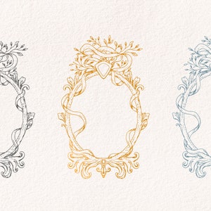 Ornate Floral Crest SVG Clipart: Wedding Crest PNG (digital Download ...