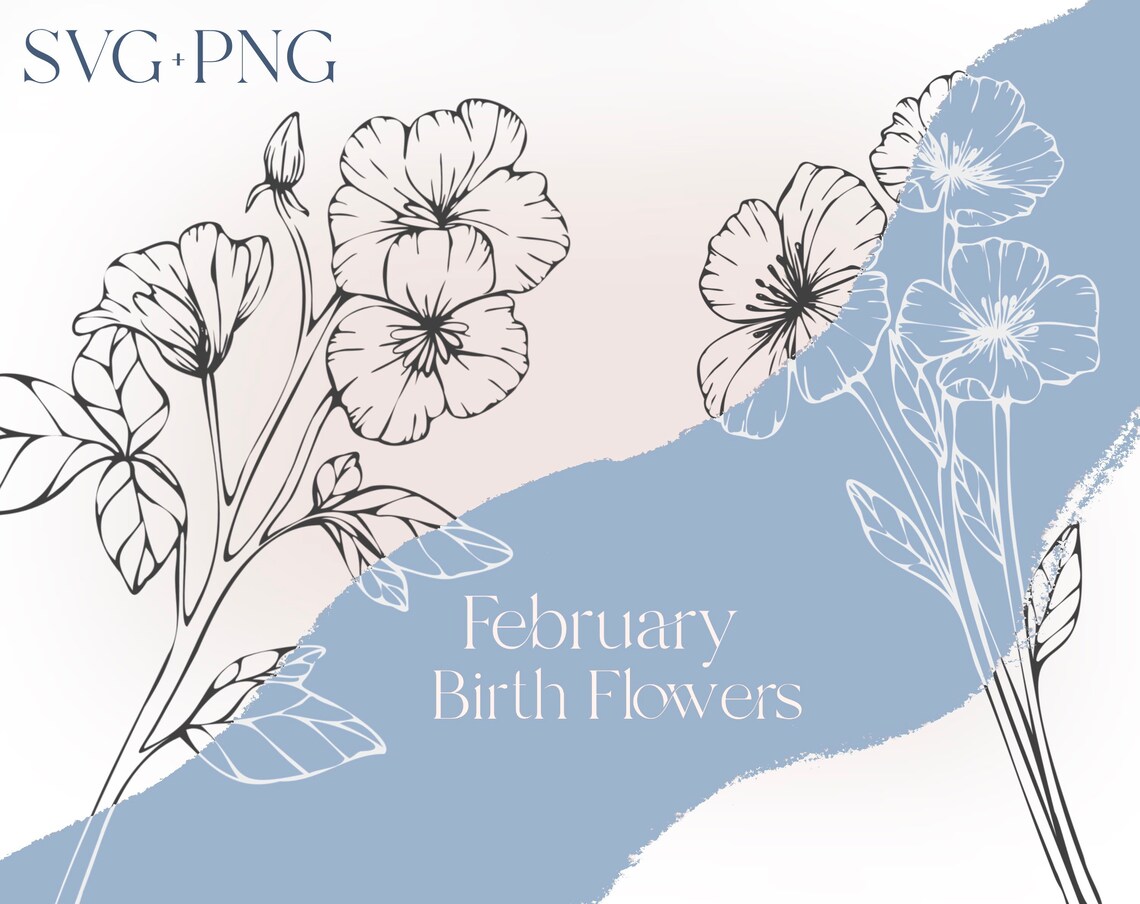 February Birth Flower SVG, Birth Flower Tattoo, Bouquet SVG - Etsy