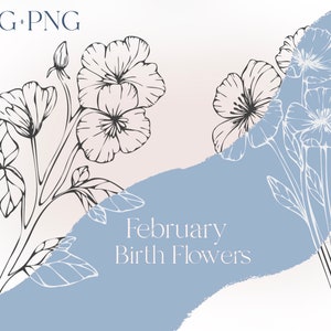 February Birth Flower SVG, Birth Flower Tattoo, Bouquet SVG - Etsy
