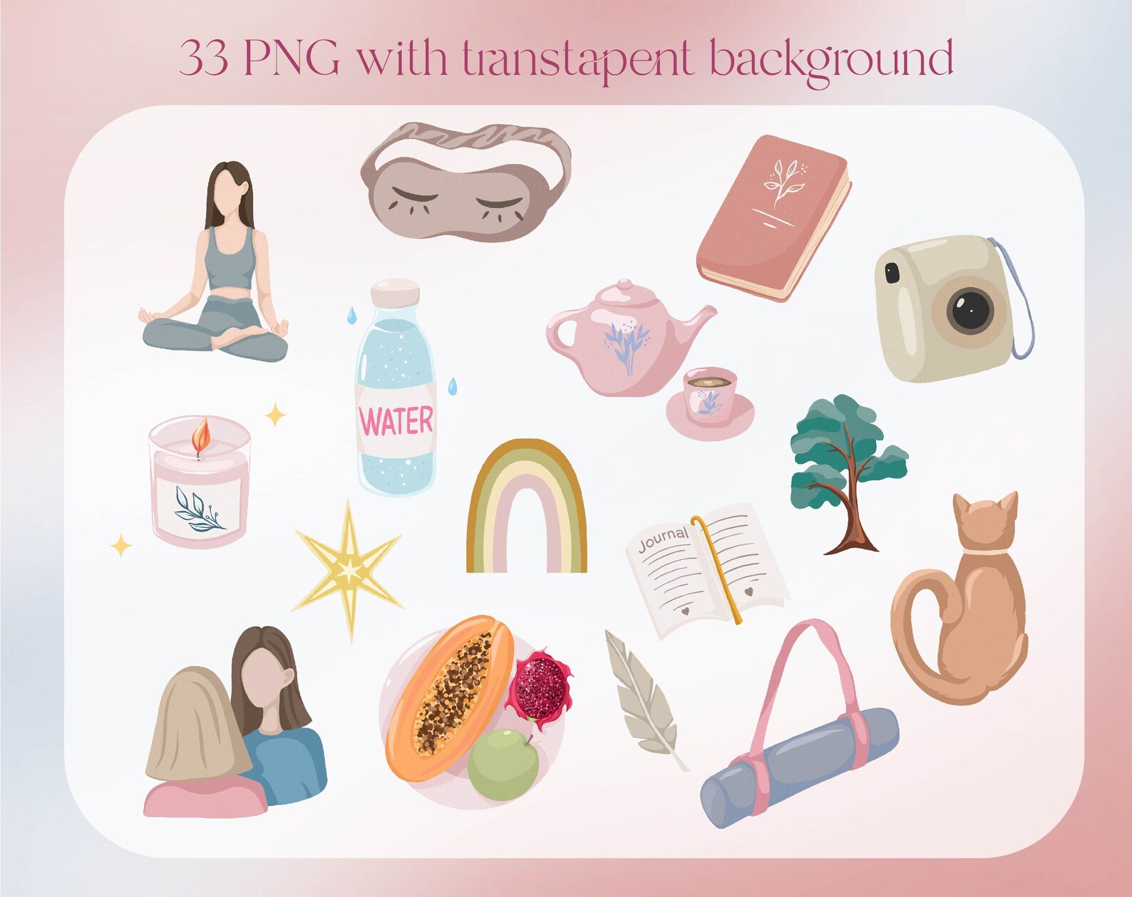 Selfcare Digital Stickers Self Care Clipart PNG Wellness Clipart Self ...