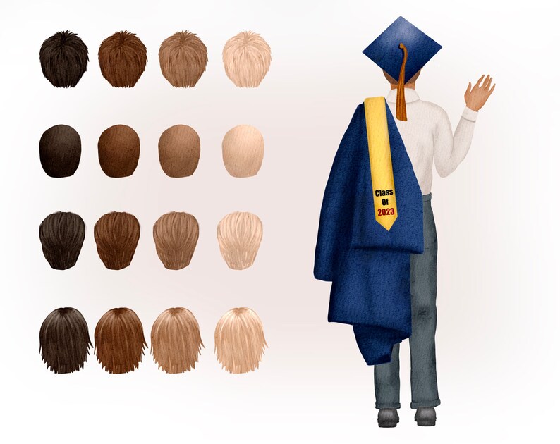 Graduation Clipart, Graduation Girl, Male Graduation Clipart, DIY ...