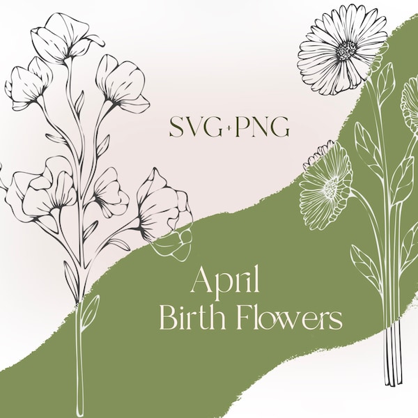 April Birth Month Flower Tattoo - Etsy