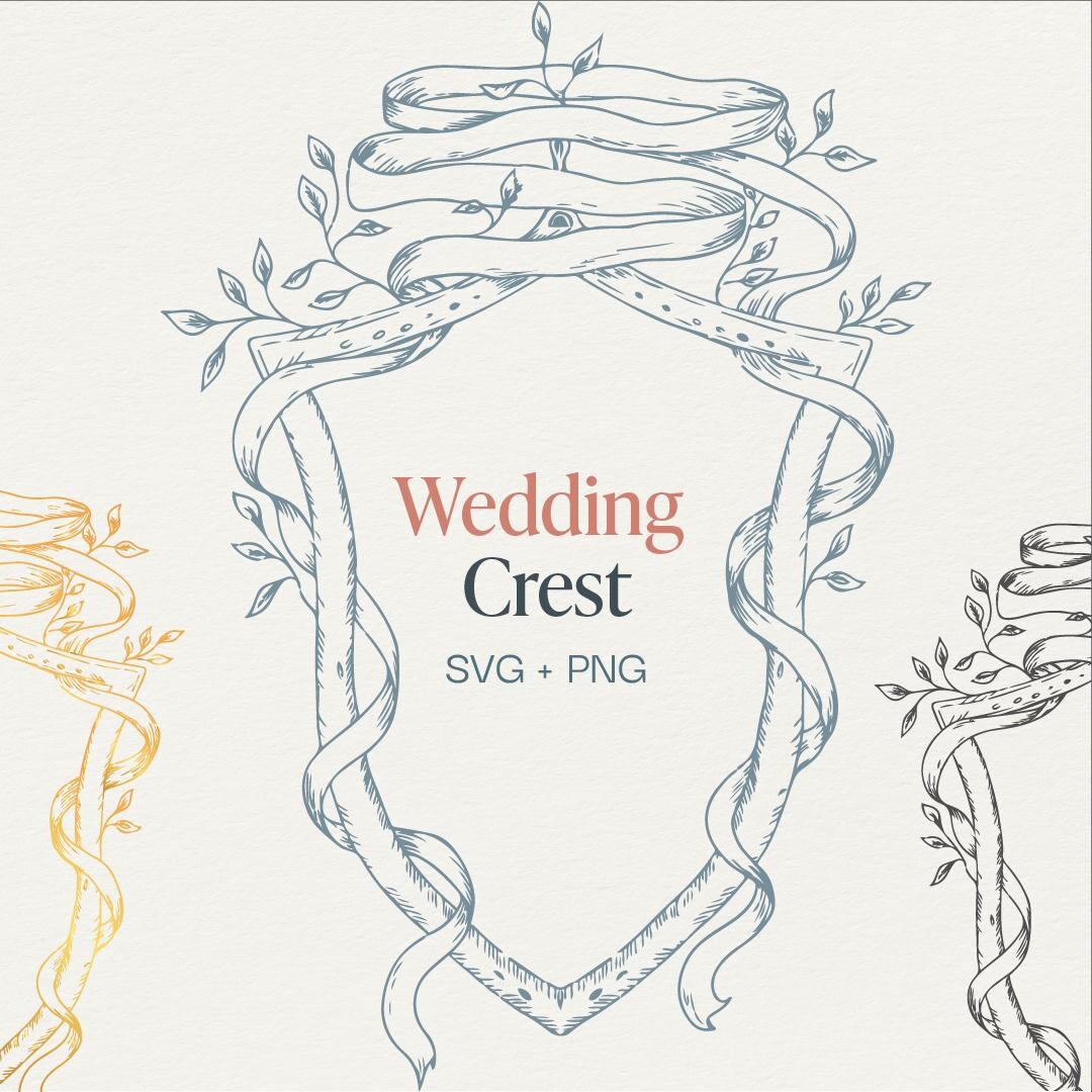 Elegant Wedding Crest in 3 Color Variations, SVG + PNG Formats - Etsy