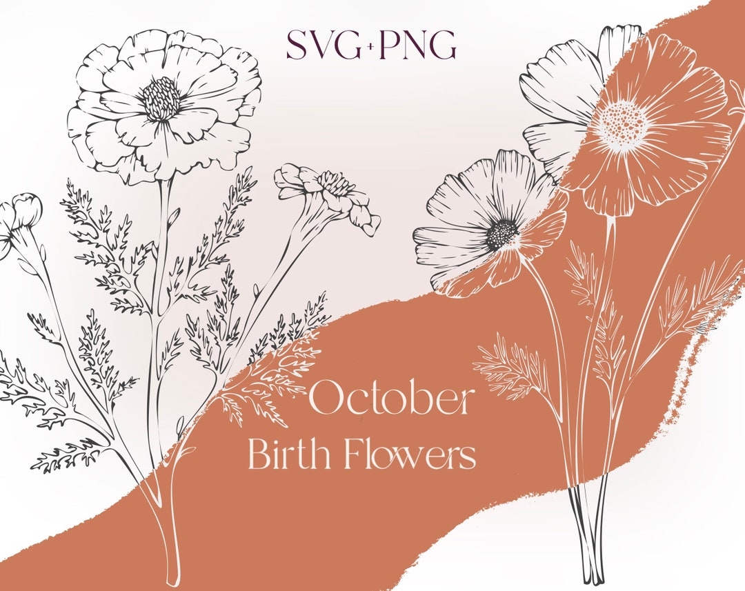 October Birth Flower SVG, Birth Flower Tattoo, Bouquet SVG - Etsy UK