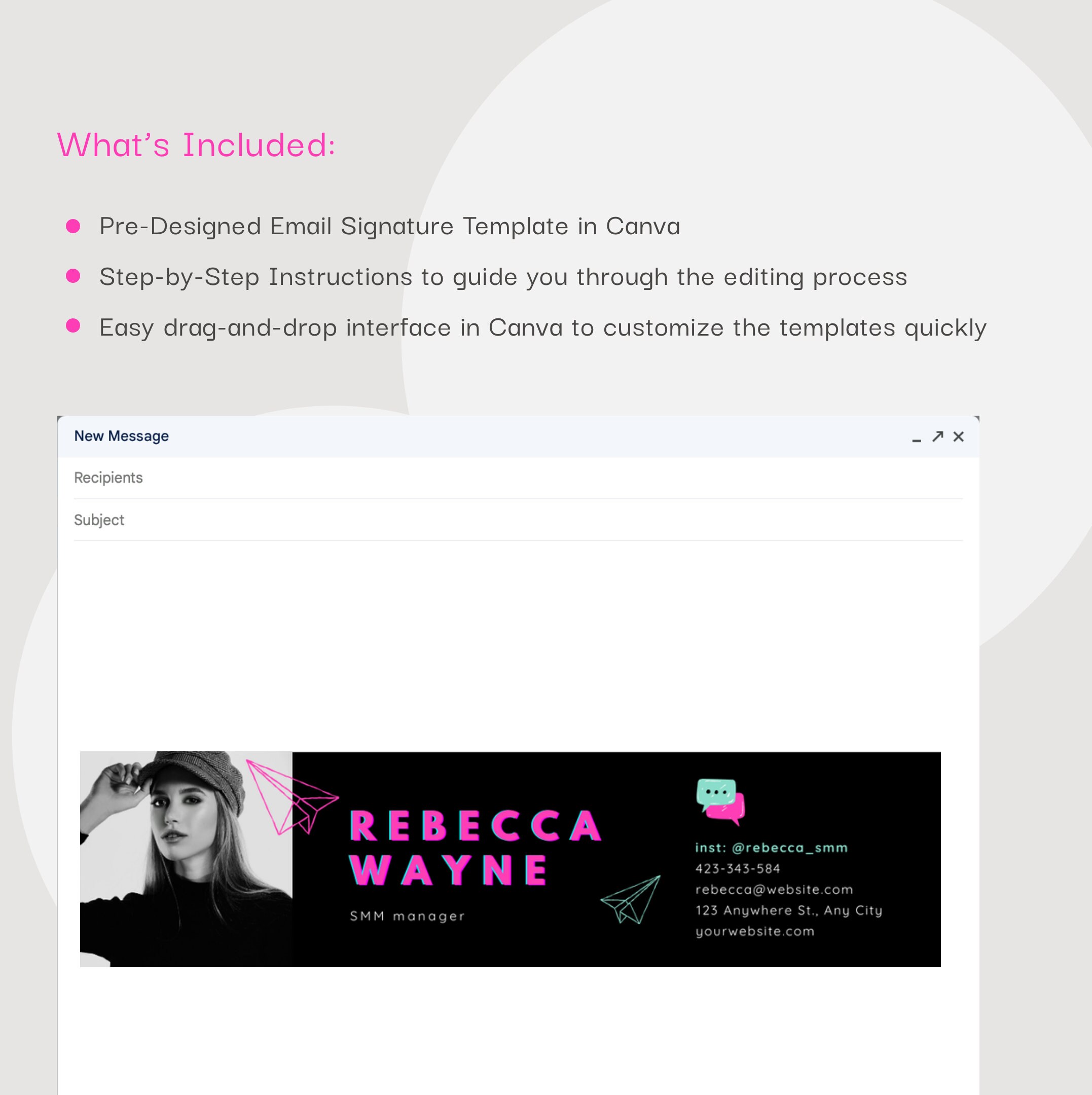 Professional Email Signature Template for Social Media Managers ...