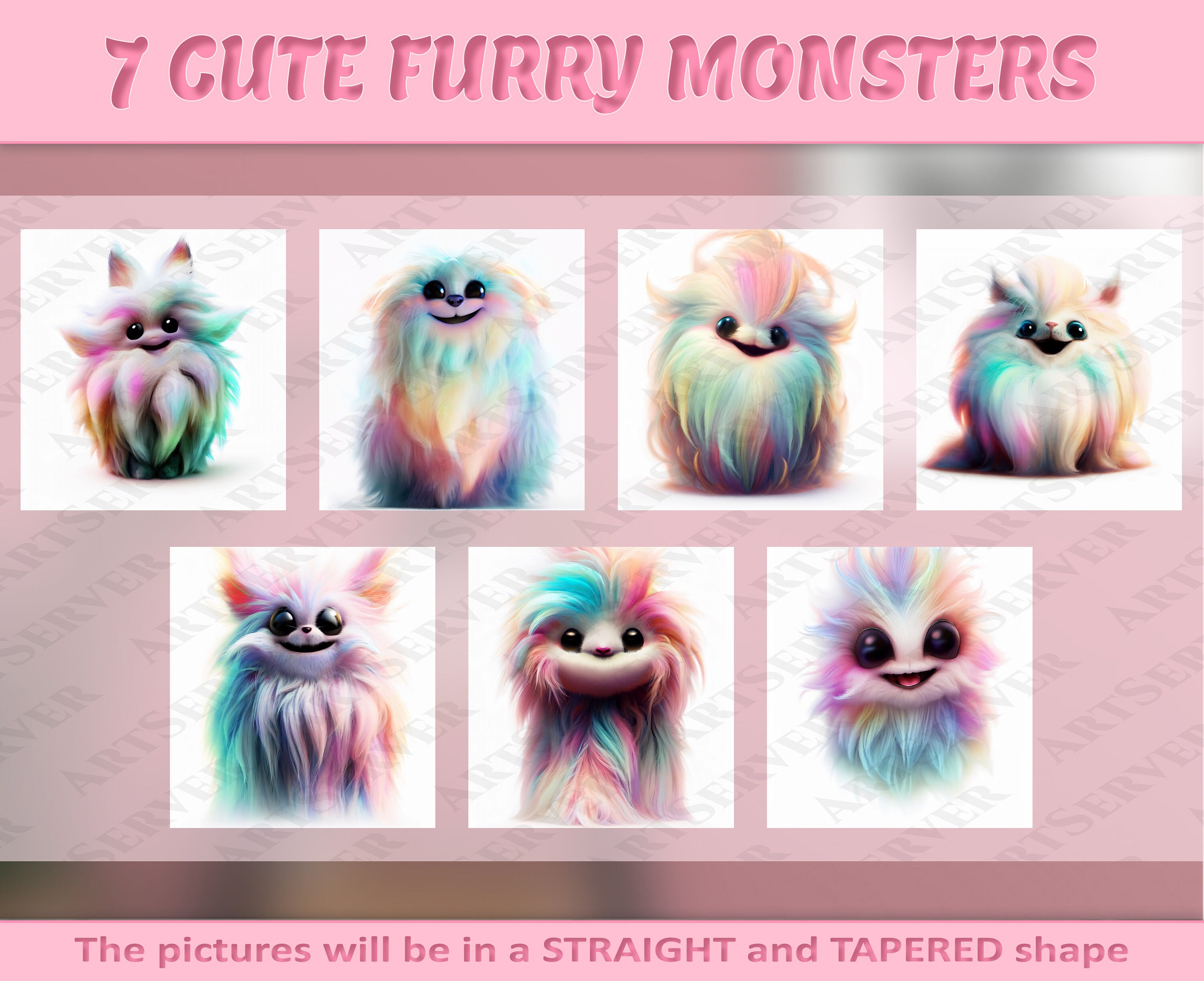 Cute Furry Monsters Png Bundle 20 Oz Skinny Tumbler - Etsy