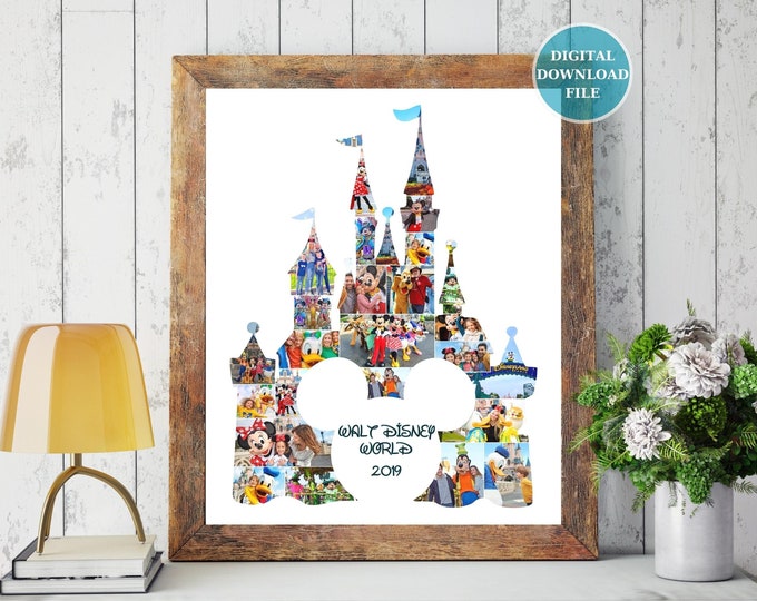 Cinderellas Castle Fireworks Disney Photo Collage Wall Art Home Decor ...