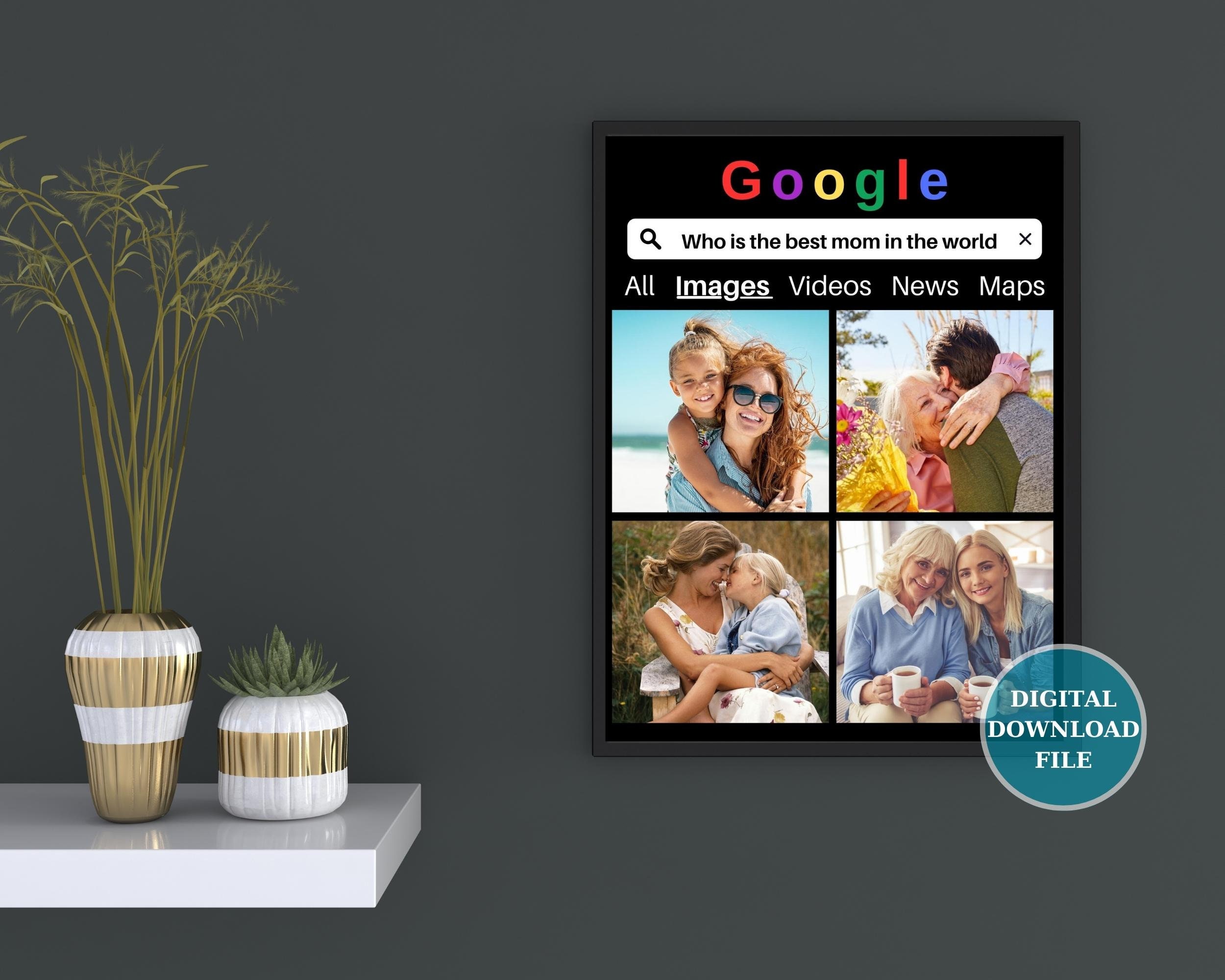 Editable Google Photo Collage Template | Digital Print | Mother's Day ...