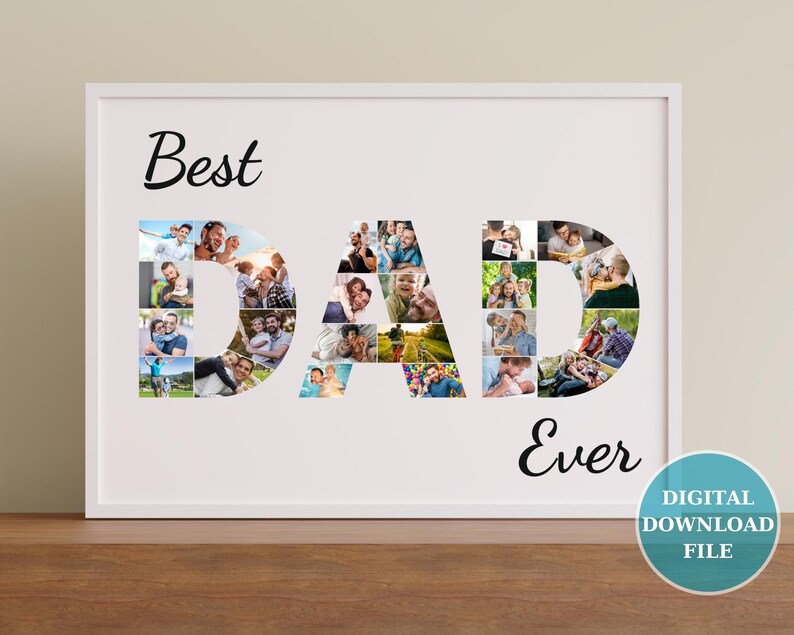 Dad Photo Collage, Gift for Daddy, Father Day Photo Collage, Birthday ...
