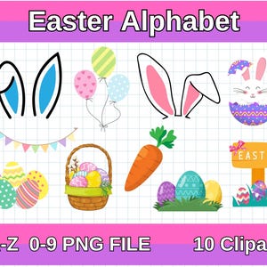Easter Doodle Letters, Easter Alpha Doodle, Easter Alphabet PNG, Easter ...