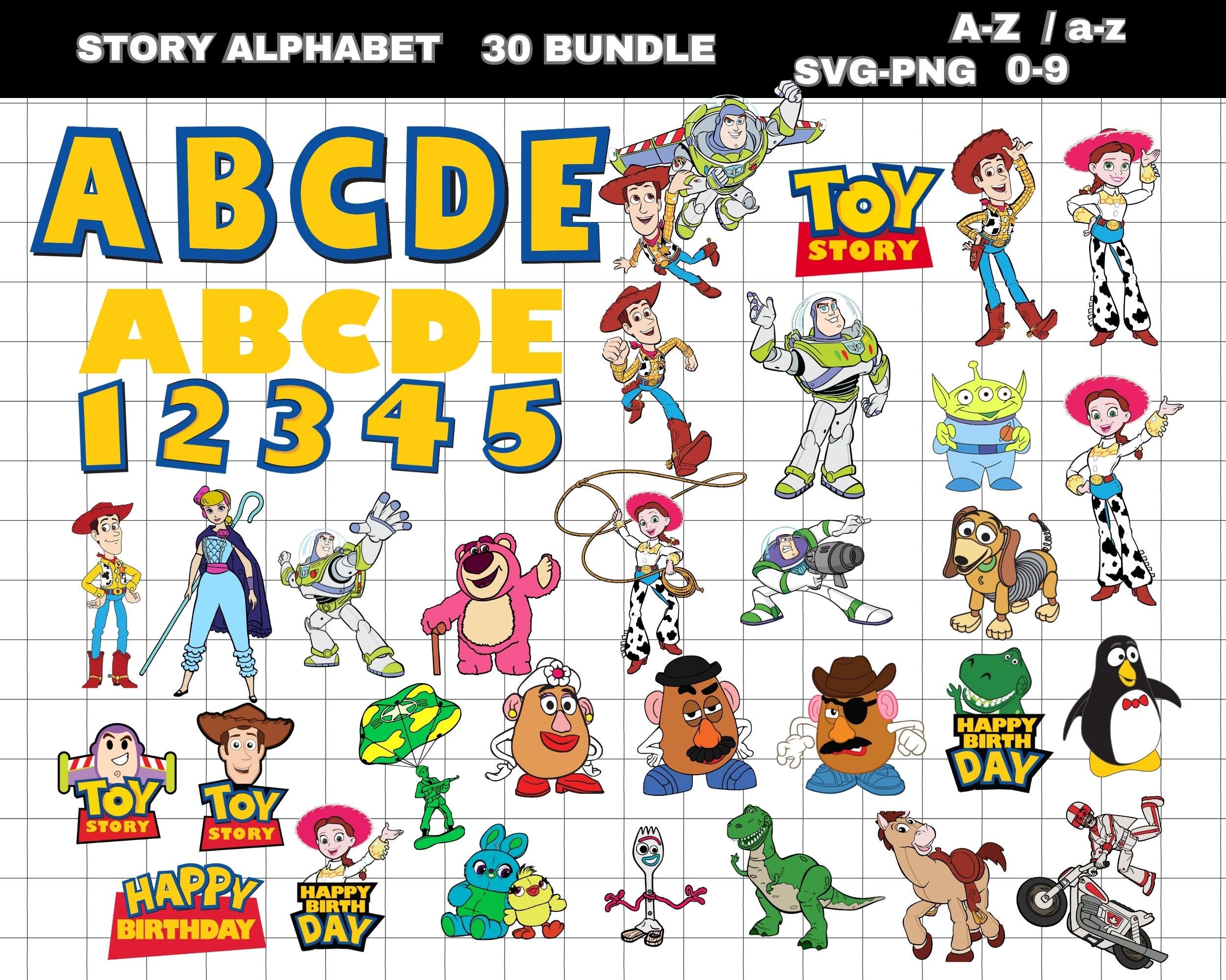 Toy Story SVG Clipart Bundle & Alphabet, Buzz Lightyear Woody Jessie ...