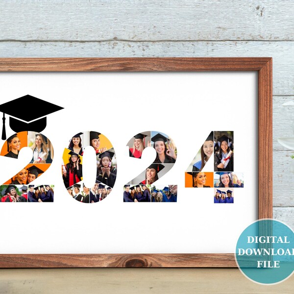 Personalized Graduation Photo Collage Class of 2024 School Senior Gift ...