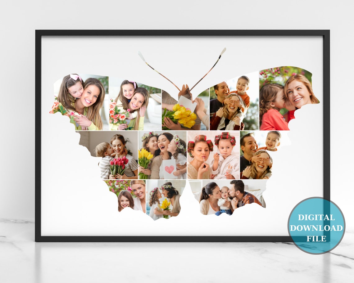 Butterfly Photo Collage Wall Art Home Decor Digital Printable - Etsy