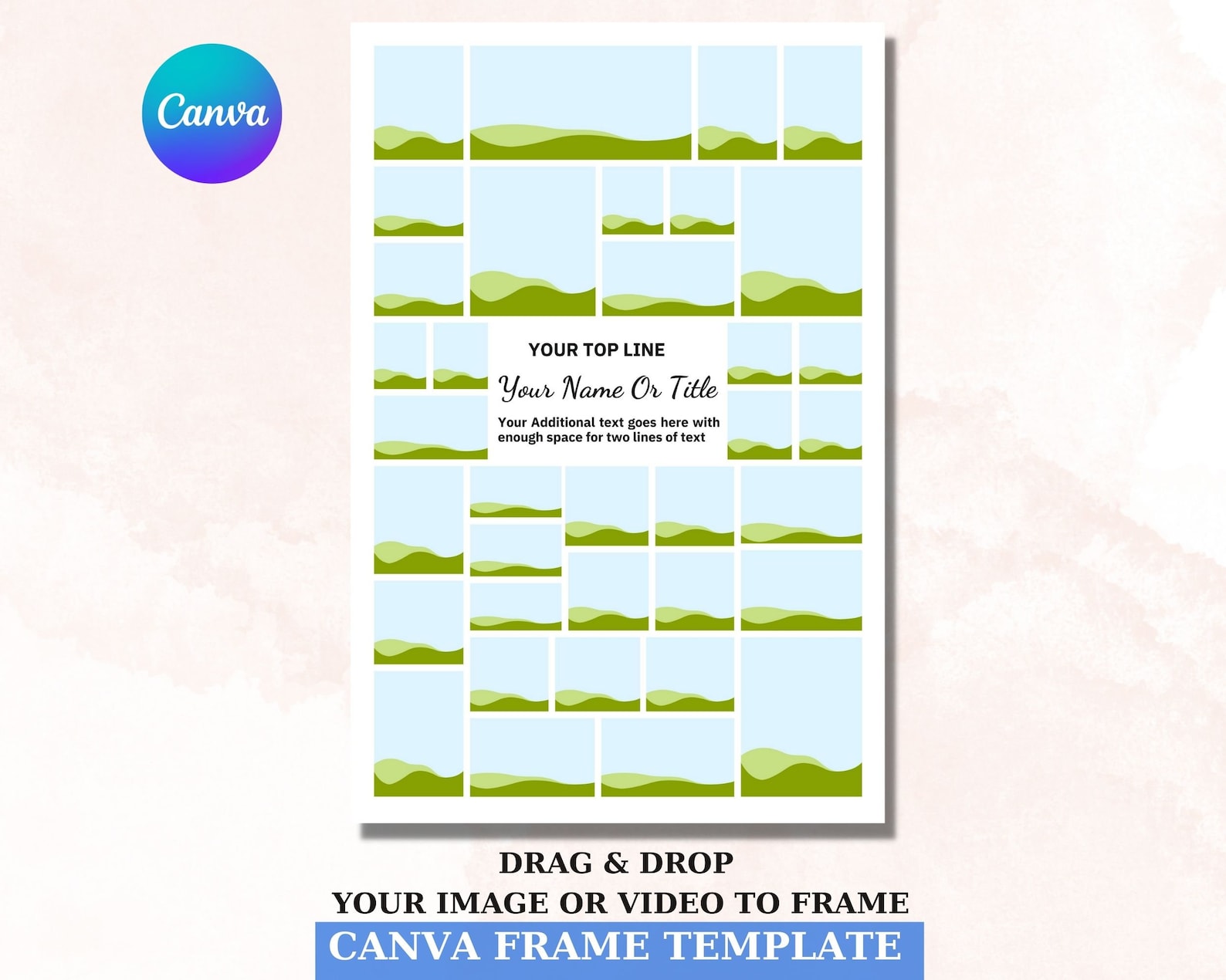 24x36 Photo Collage, Poster Collage Template for 36 Photos, Poster Size ...