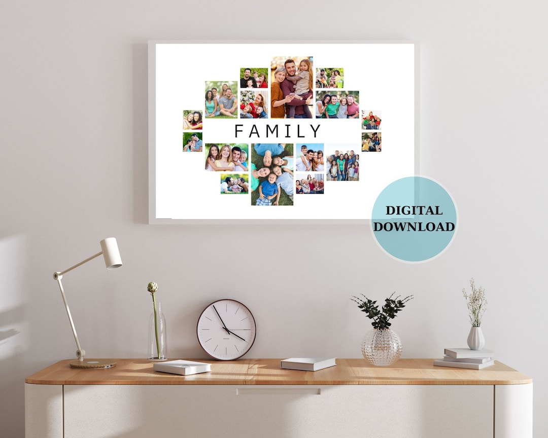 Custom Family Photo Collage - Customizable Wall Art - Canva Collage ...