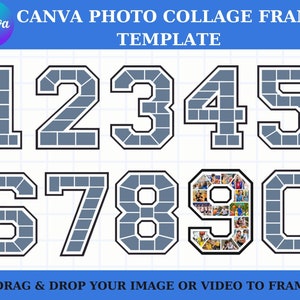 All Digits Canva Photo Collage, Frame Template, Birthday, Aniversary 0 ...