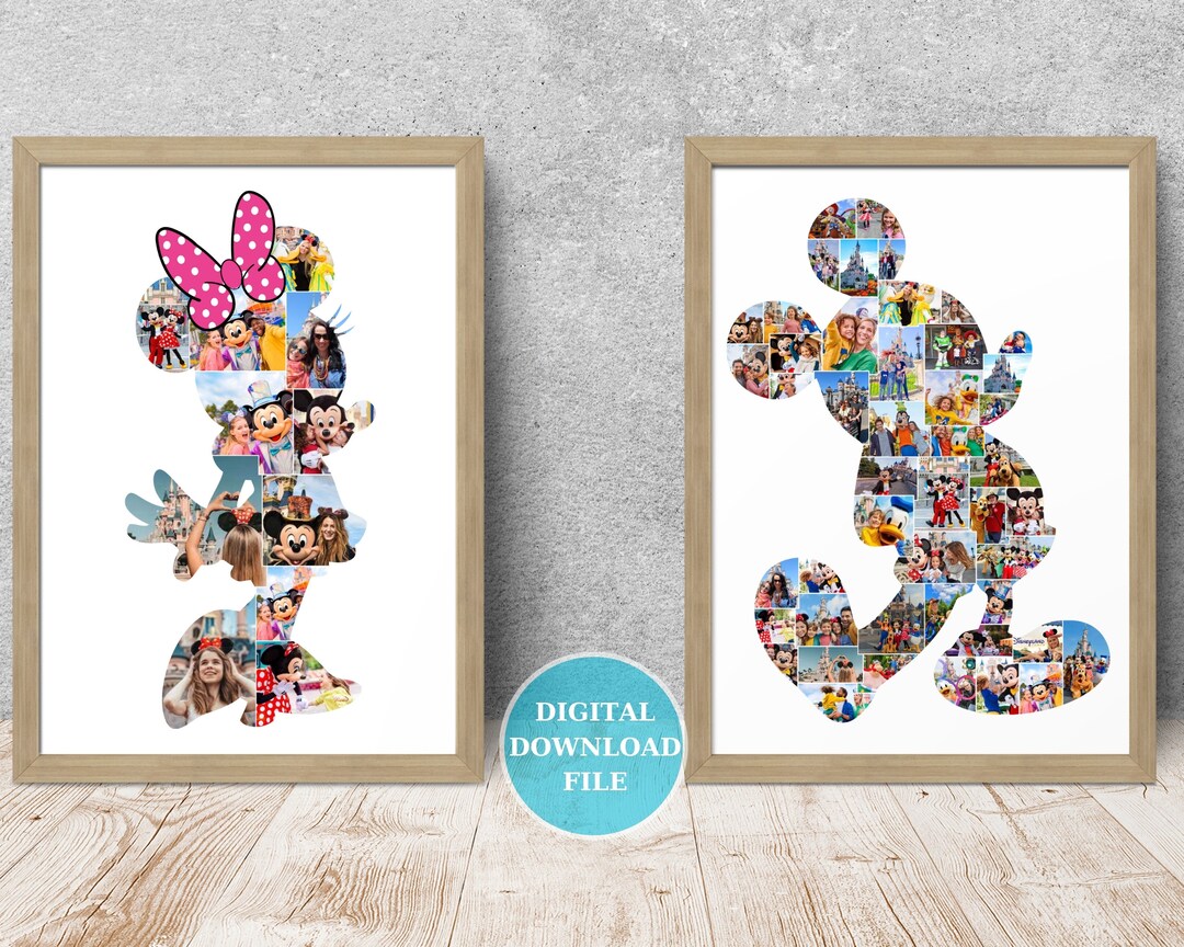 Discover Mickey and Minnie Mouse Wonders: Enchanting Collage Set - Etsy