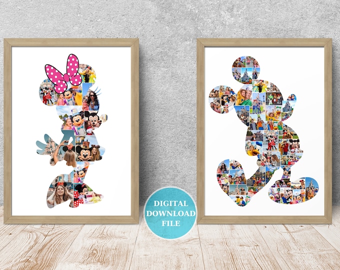 Minnie/mickey Year Disney Photo Collage Wall Art Home Decor Digital ...