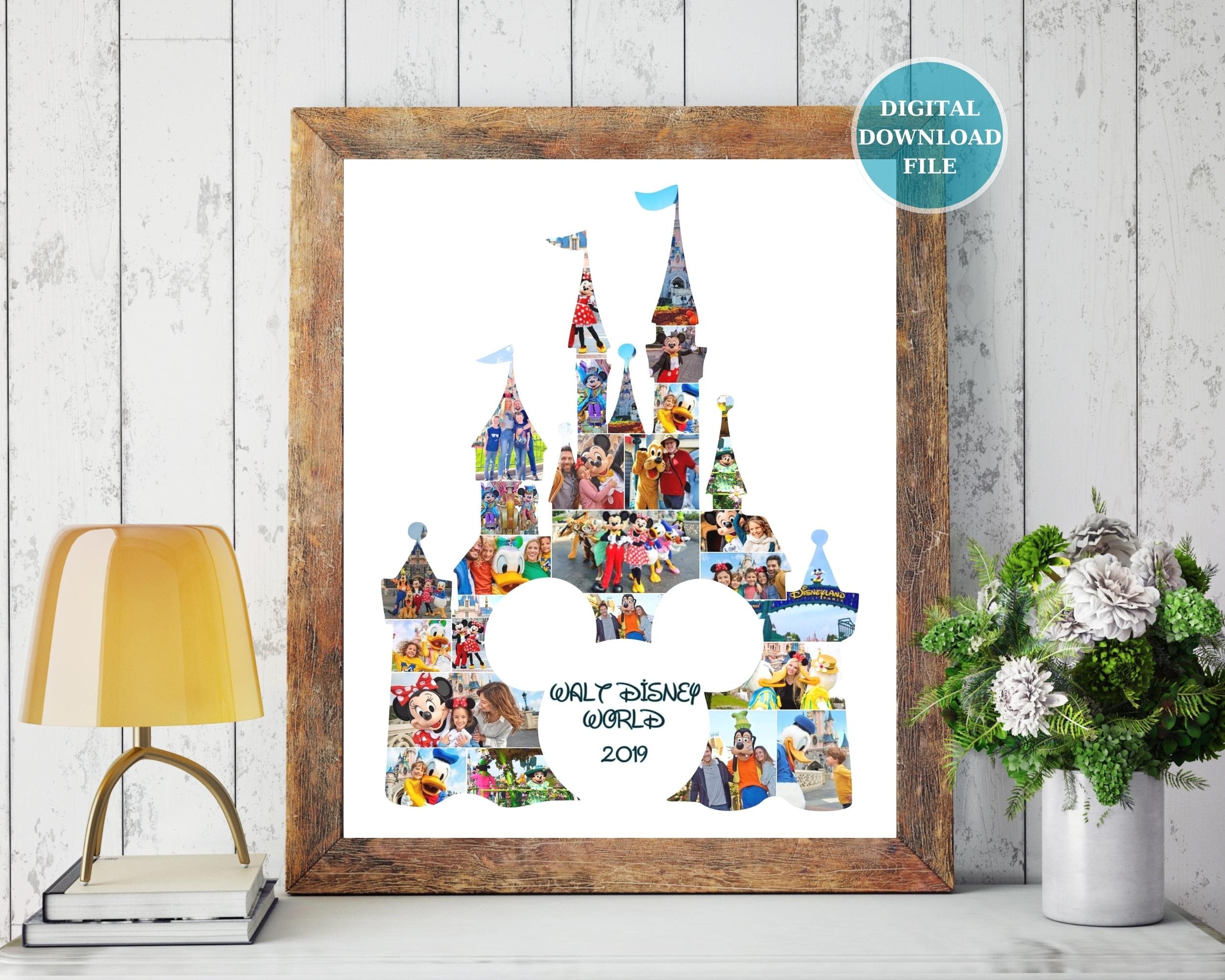 Disneyland Castle Collage, Disney Vacation Gift, Walt Disney Souvenirs ...
