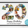 All Digits Canva Photo Collage, Frame Template, Birthday, Aniversary 0 ...