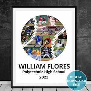Customizable Baseball Photo Collage Canva SVG Template - Digital Photo ...