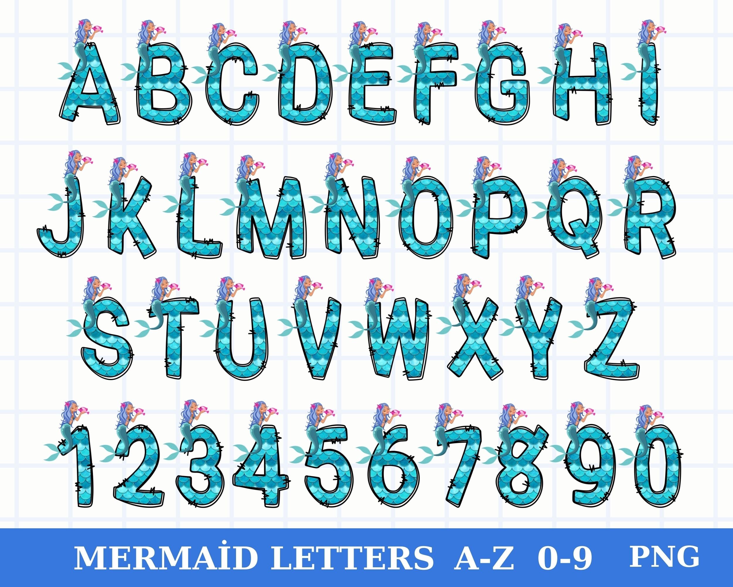 Mermaid Png, Mermaid Lettres, Mermaid Font, Mermaid Clip Art, Ocean Png ...