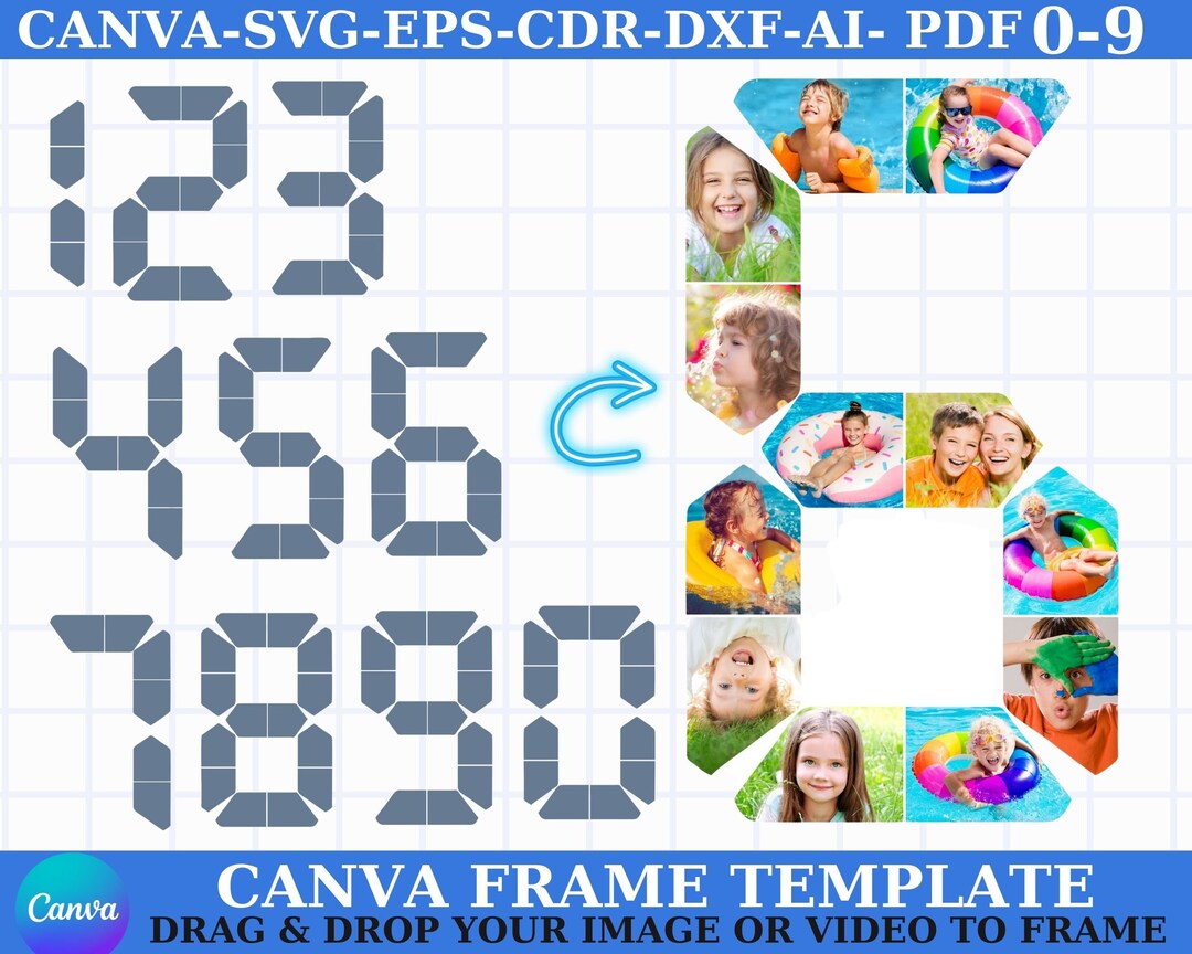 Digital Number Collage - Customizable Wall Art and Party Decor - Etsy
