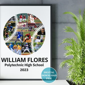 Customizable Baseball Photo Collage Canva SVG Template - Digital Photo ...