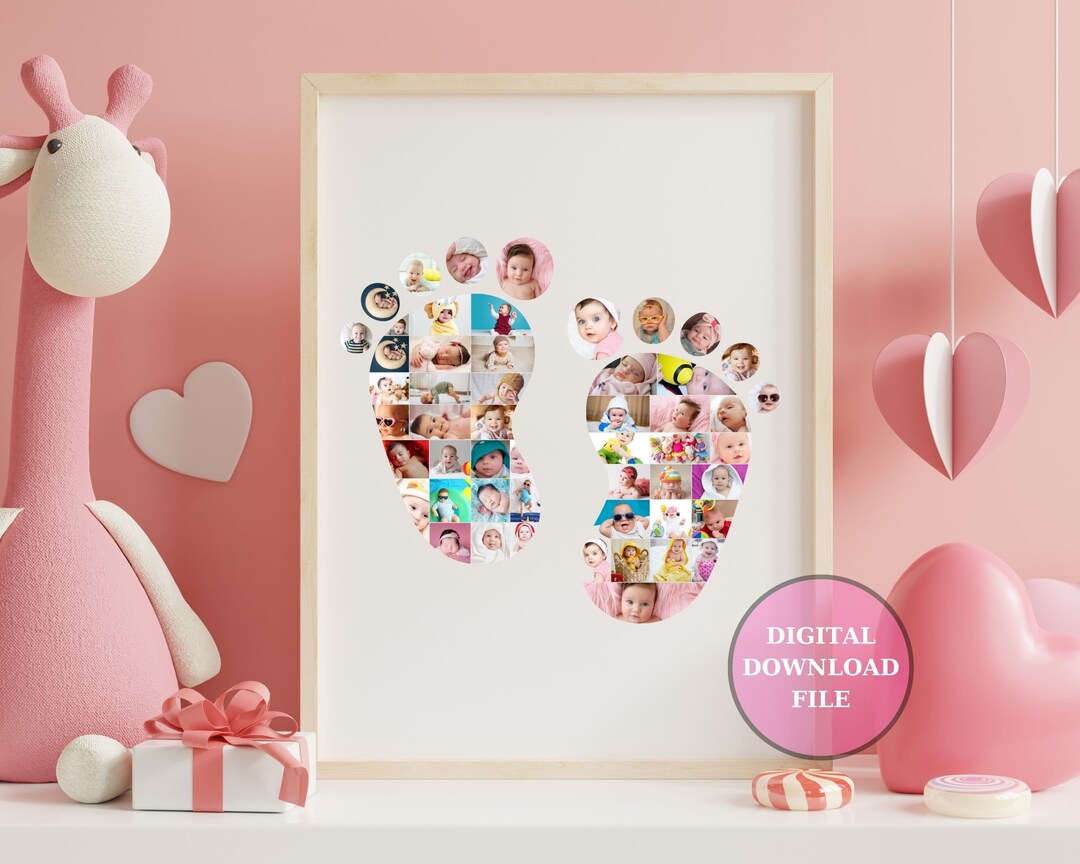 Baby Footprint Photo Collage 52 Photo, Baby Feet Photo Collage, Baby ...