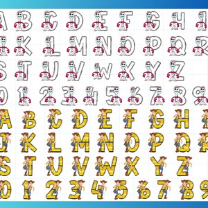 Toy Story Doodle Letters Alphabet Font Bundle | Story Clipart PNG ...