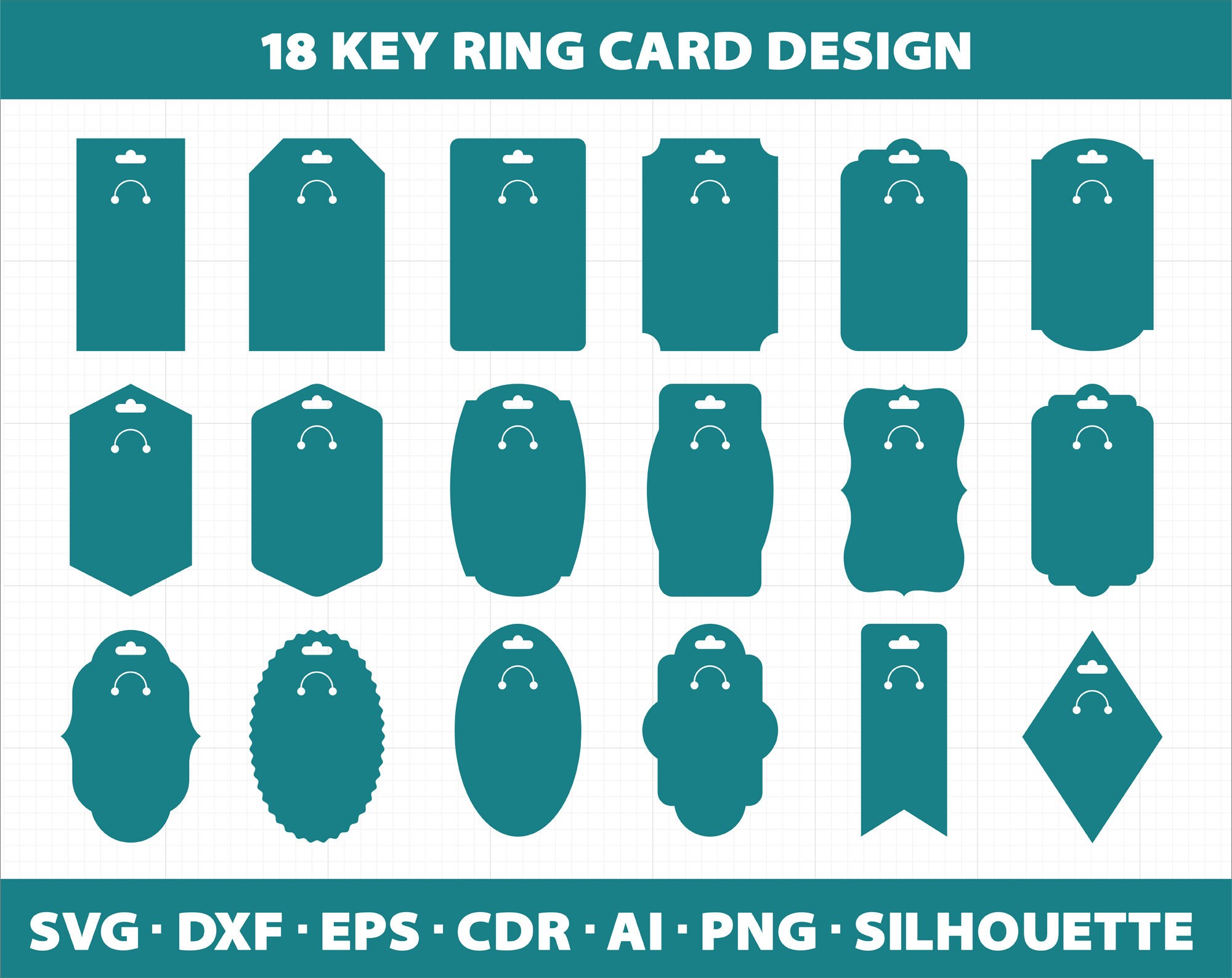 Keyring Display Card Template Keychain Packaging SVG Key Ring Tag ...