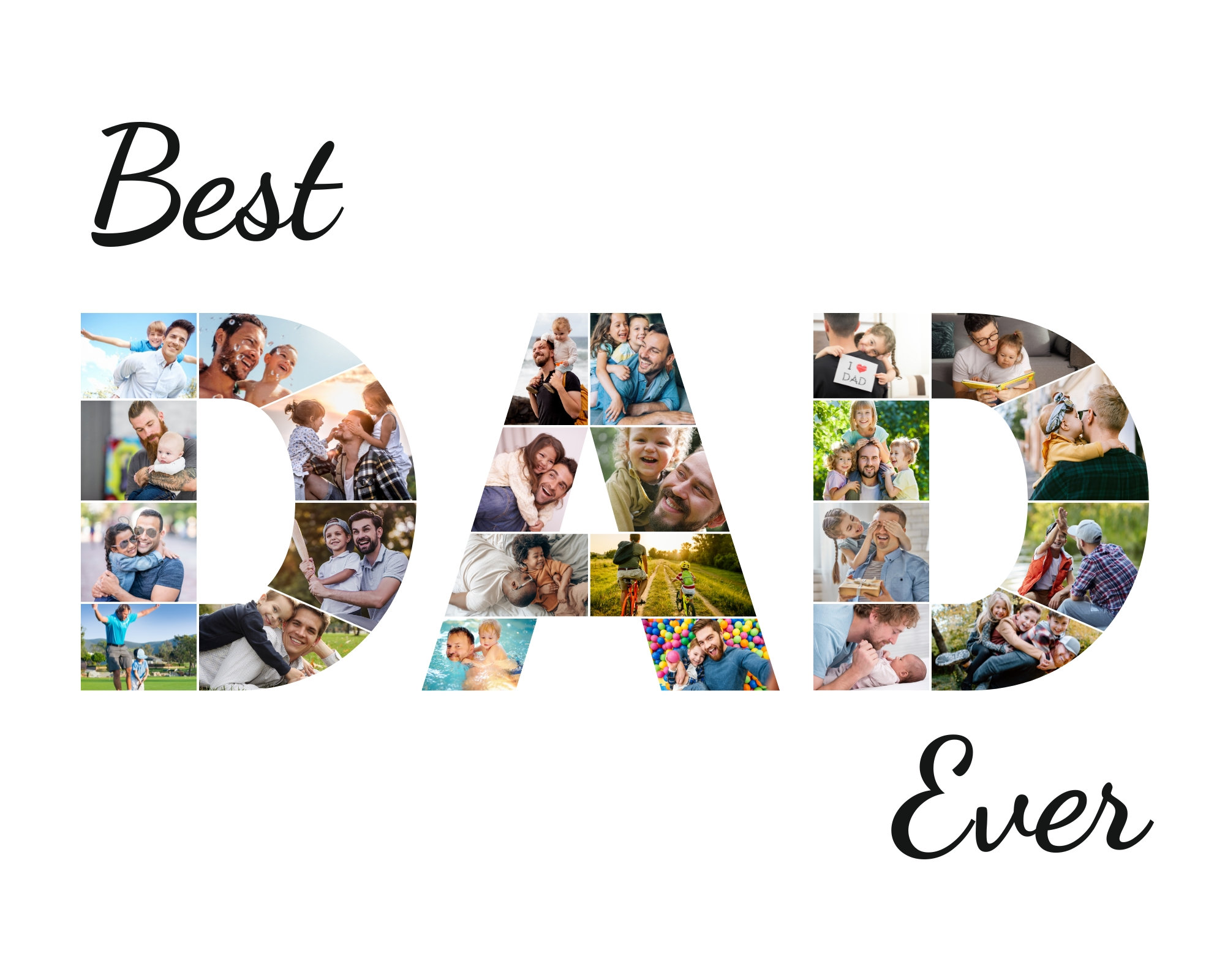 Dad Photo Collage, Gift for Daddy, Father Day Photo Collage, Birthday ...