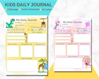 Kids Daily Journal Printable, Journal for Kids, Diary for Children ...