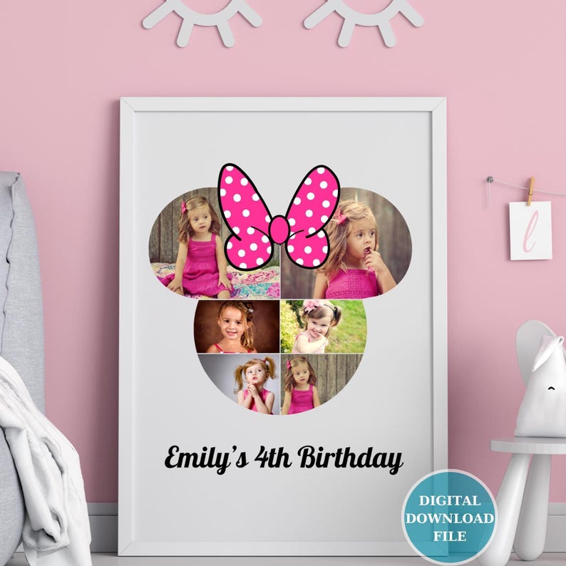 Minnie Mouse 6-piece Photo Collage - Adorable and Unique Gift - Etsy