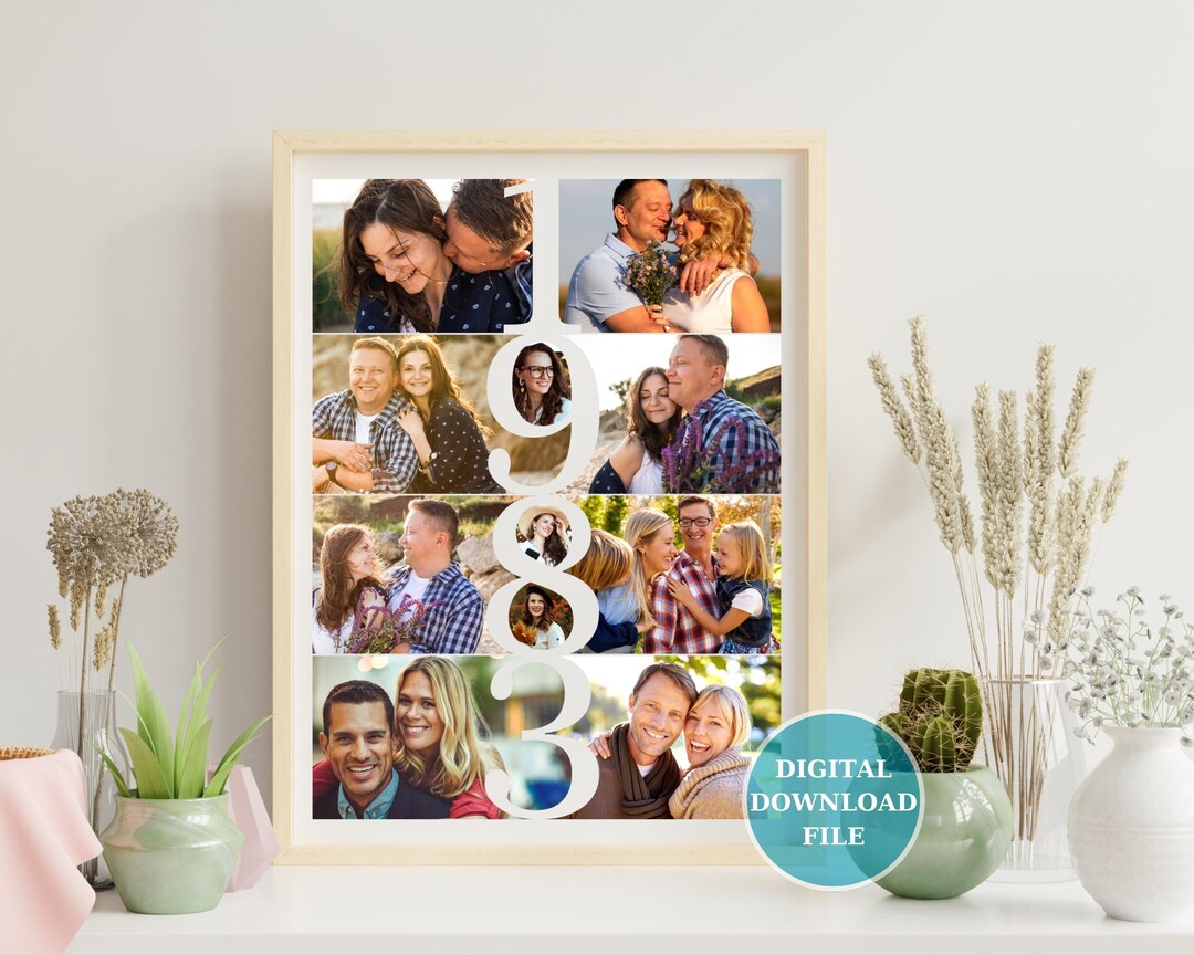 1983 Photo Collage, 40th Birthday Collage, Born in 1983 Printable Gift ...