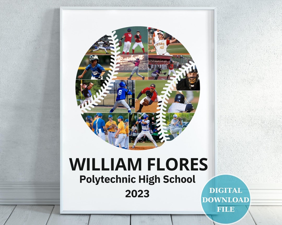 Customizable Baseball Photo Collage Canva SVG Template - Digital Photo ...