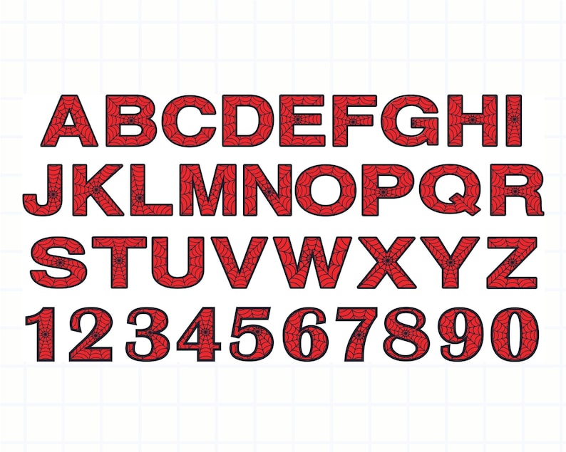 Spider Font PNG, Spider Alphabet PNG, Spider Font, Spider Web Font ...