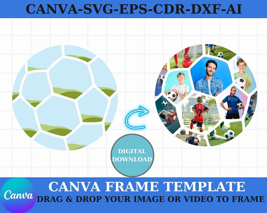 Football Photo Collage Canva - Soccer Photo Collage Template Design ...