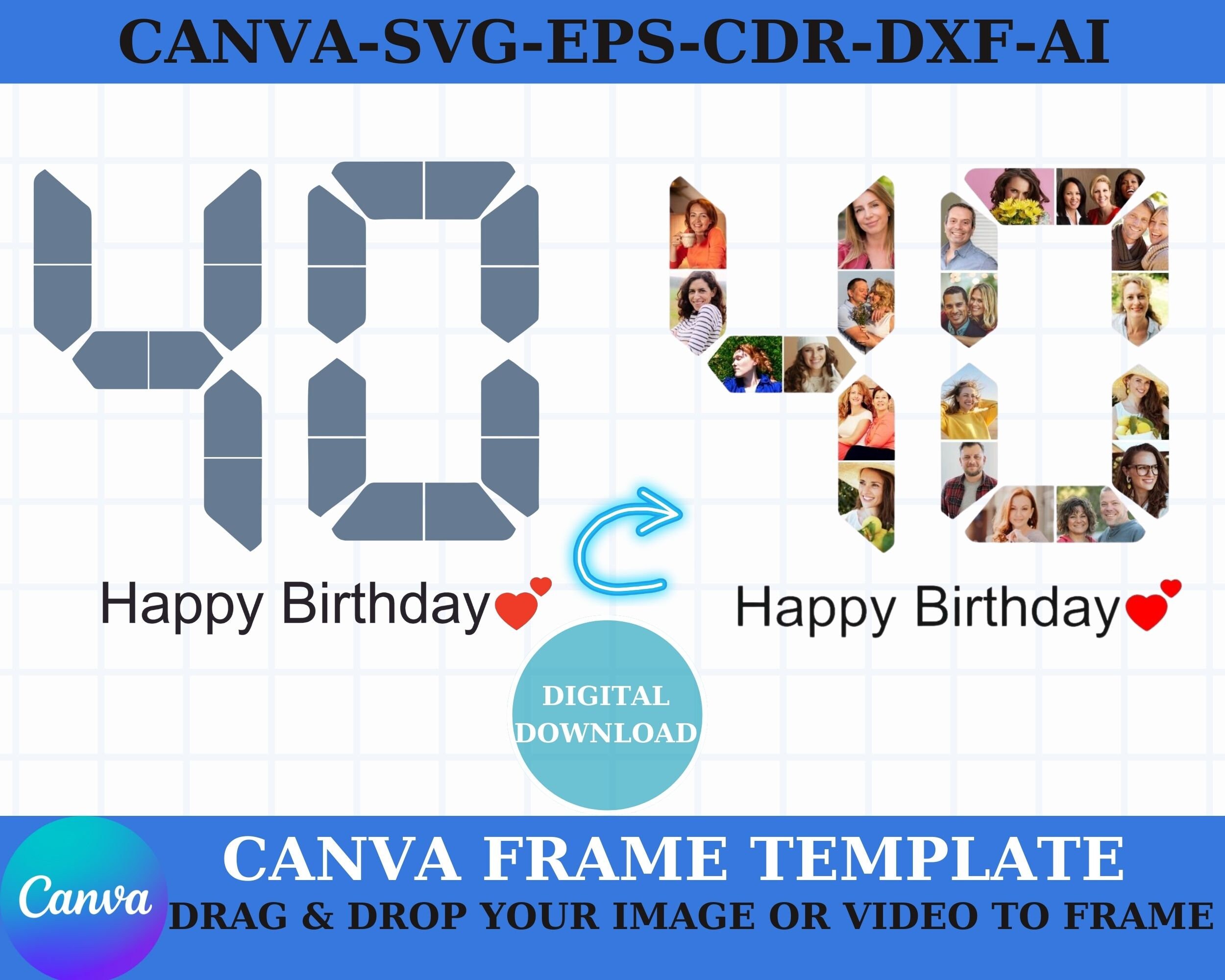 40th Birthday Gift, Number Photo Collage, 40th Anniversary Party ...