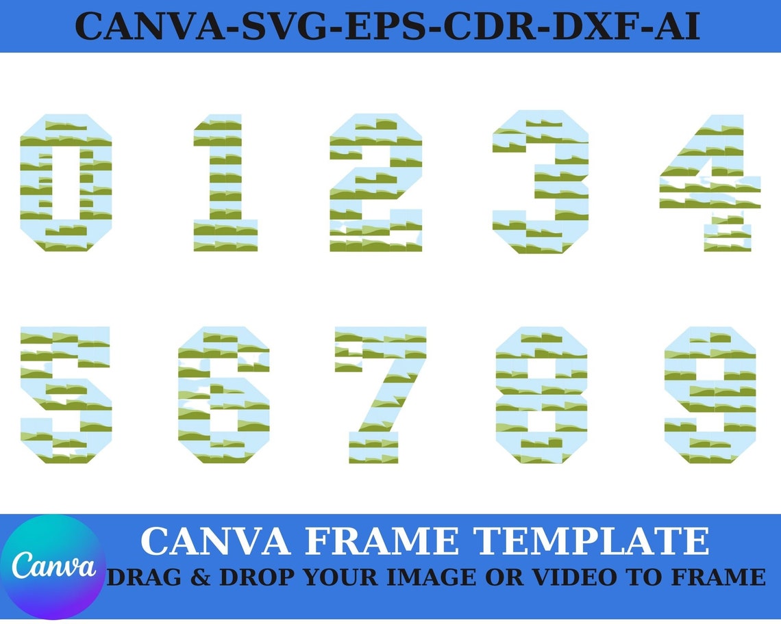 Editable Number Collage Design on Canva Customizable Photo Template ...