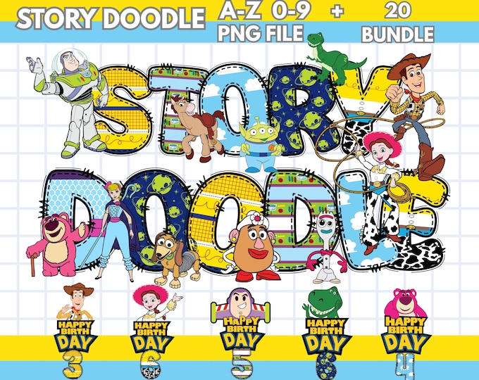 Toy Story Alphabet Letters, Printable Party Design Character, Doodle ...